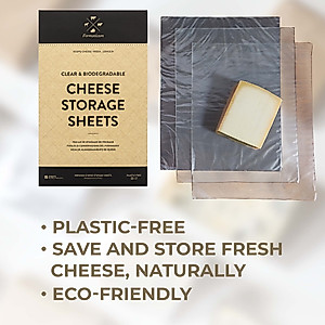Formaticum Cheese Storage Sheets - Cheese Saver from France- Professional Earth Friendly Transparent Cheese Wrap - Cheese Sheet Savers of wood-based cellulose fibers - Clear 15 Sheets with 9" x 12"