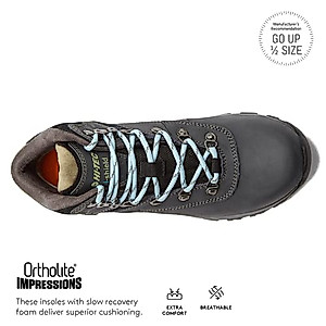 HI-TEC Altitude VI I WP Leather Waterproof Women's Hiking Boots, Trail and Backpacking Shoes - Dark Grey, 6.5 Wide