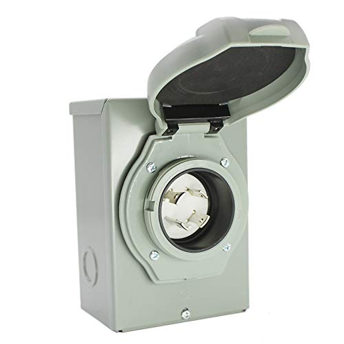 X-Haibei 30 Amp Generator Inlet Box 125/250 Volt Power Inlet Box NEMA L14-30P 4 Prong 7500 Watts for Outdoor Receptacle, LED Light (30A NEMA L14-30P)