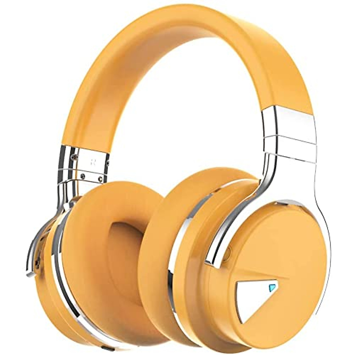 Active Noise Cancelling Bluetooth Wireless Over Ear Headphones with Mircophone, 30H Playtime,Deep Bass, Comfortable Protein Earpads, for Travel, Home, Office(Yellow)