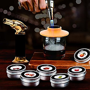 Cuspy Cocktail Smoker Kit with Torch, Gifts for Him – 6 Flavor Wood Chips – Bourbon Smoker, Whiskey Smoker Kit, and Old Fashioned Drink Smoker Kit, Birthday Gift(Without Butane)