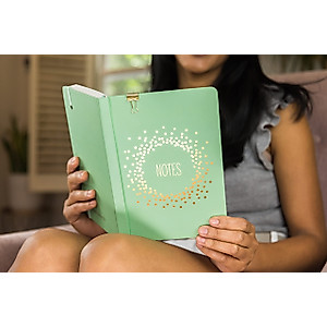 Southworth Premium Journal, 5.5”x 8.25”, Mint Burst Design, Premium 28lb/105gsm Paper, Medium Book Bound Journal, 3 Ribbon Placeholders, 80 Ruled Sheets/160 Ruled Pages (91926)