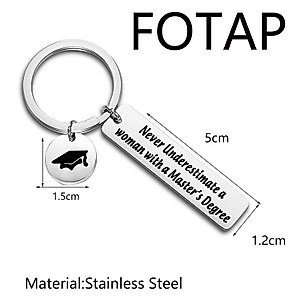 FOTAP Graduation Keychain Graduation Congrats Gift College Grad Gift New Grad Jewelry Gift (Master’s Degree Key)