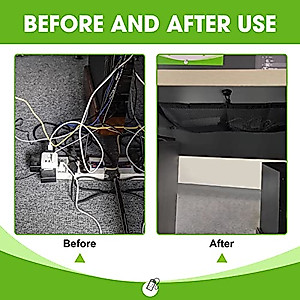 Under Desk Cable Management Net for Sit Stand Desk, Privacy Mesh Cable Manager,Flexible Under Desk Wire Net Large Capacity Cord Organizer Net,Cord Management Solution (23.6X11.8 Inches)