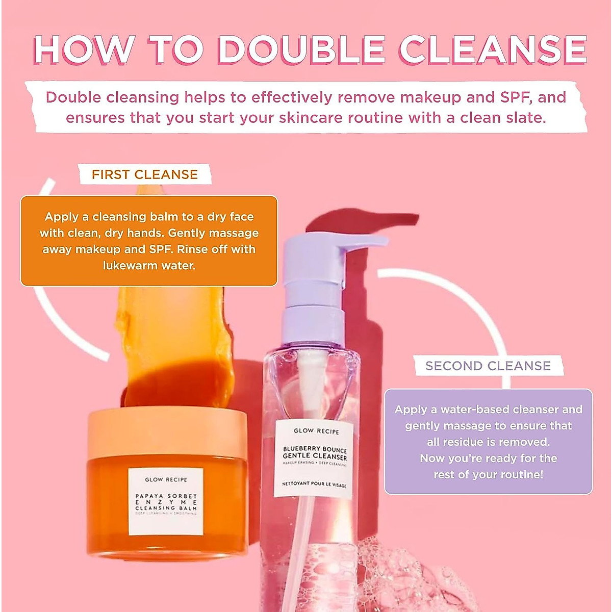 Glow Recipe Papaya Enzyme Cleansing Balm Makeup Remover - Gentle Exfoliator, Makeup Melting Balm & Face Cleanser for Women - Exfoliating Face Wash to Even Skin Tone & Lock-in Facial Hydration (3.38oz)