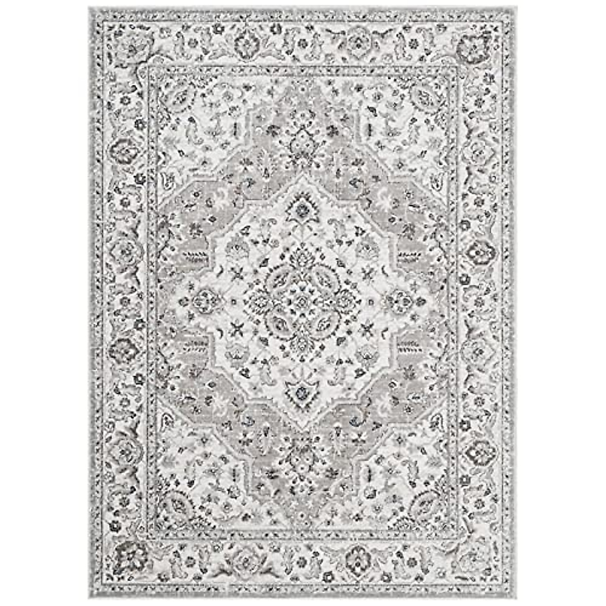 Home Dynamix Belmar Sterling Oriental Medallion Area Rug, Grey/Ivory, 5'2"x7'2" Rectangle