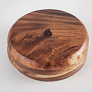 Gourmet Acacia Wood Charger Plates: Decorative Appetizer Serving Trays Set of 4 for Dinner | Hand-crafted Solid Piece of Acacia Wood Plates | Perfect for Summer Outdoor Table Setting (10" x 10")