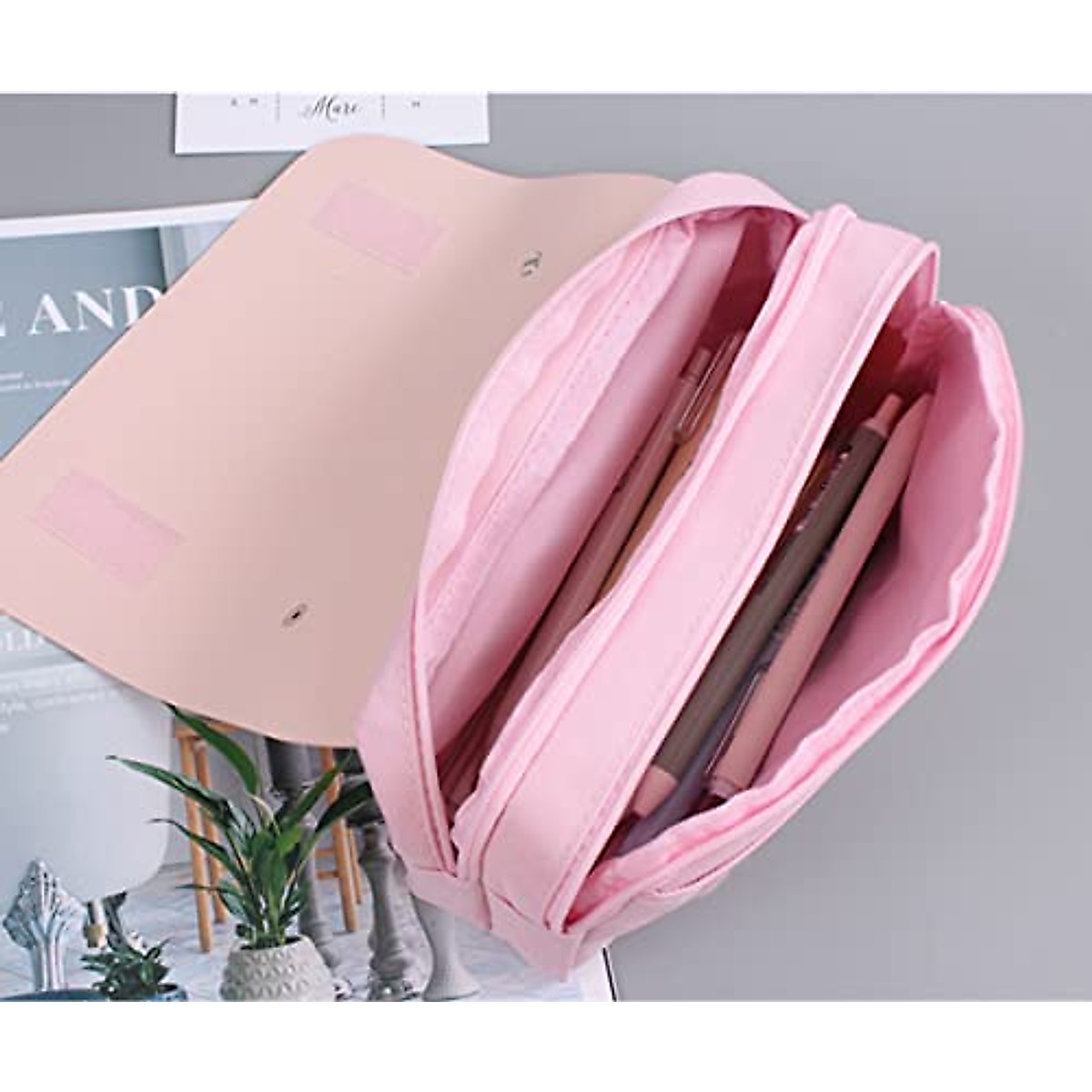 Kawaii Cherry Blossom Pencil Bag Pink Sweet Pencil Case Large Capacity Stationery Pouch School Supplies Makeup Bag Cute Pencil Case (Pink)