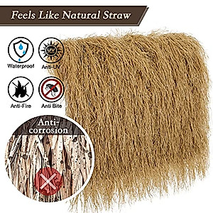 XLX TURF Synthetic Thatch Grass Roof, Mexican Tiki Bar Grass Artificial Straw Roll Garden Decor Fence Patio, Commercial Art DIY Crafts, Palapa Thatch Roofing, 15.74" x 4'