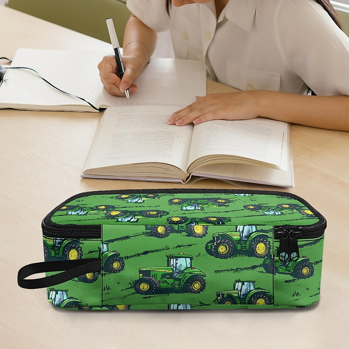 AQYAPTOIY Boys Pencil Pouch Cartoon Tractor Pencil Case for Kids Large Capacity Pencil Container for 3-16 Years Children Pencil Bag with Double Zipper Pen Box for Students Back to School Gifts