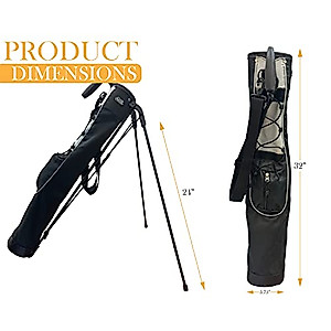 JEF WORLD OF GOLF JR1256 Pitch & Putt Sunday Bag with Stand & Handle, Black