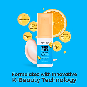 Elizabeth Mott Sure Thing Vitamin C Eye Cream – Hydrating, Brightening, Anti-Aging Eye Repair Treatment for Dark Circles & Puffiness – Vegan, Fragrance-Free, Cruelty-Free Skincare – 15ml (0.5oz)