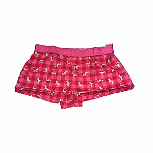 Victoria's Secret Pink Flannel Pajama Sleep Short Boxy Color Pink Logo Dog Size X-Large New