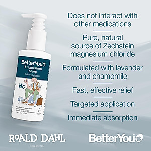 BetterYou Magnesium Sleep Body Lotion - Relaxing Kids Body Lotion - Magnesium Cream WIth Lavender And Chamomile - For Children One And Up - 4.56 oz