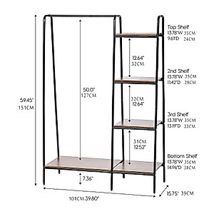DOUBAO Floor-Standing Coat Rack Home Bedroom Iron Hanger Clothing Store Bag Shoes Display Clothes Rack