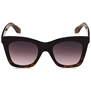 MARTHA STEWART womens Ms104 Classic UV Protective Square Sunglasses A Timeless Modern Gift Wear All Year 61 mm, Black and Tortoise, mm US