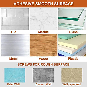 WSZBDY Paper Towel Holder Under Cabinet for Kitchen, Paper Roll Holder, Wall Mount Paper Towel Holder, Towel Hooks, Self Adhesive or Screw Mounting Hooks Wall Mount for Kitchen, Bathroom