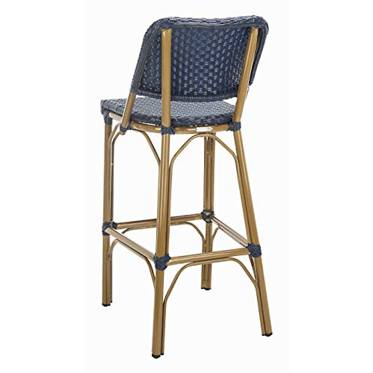 Safavieh Home Collection Deltana Navy Rattan Indoor/Outdoor Bar Stool,