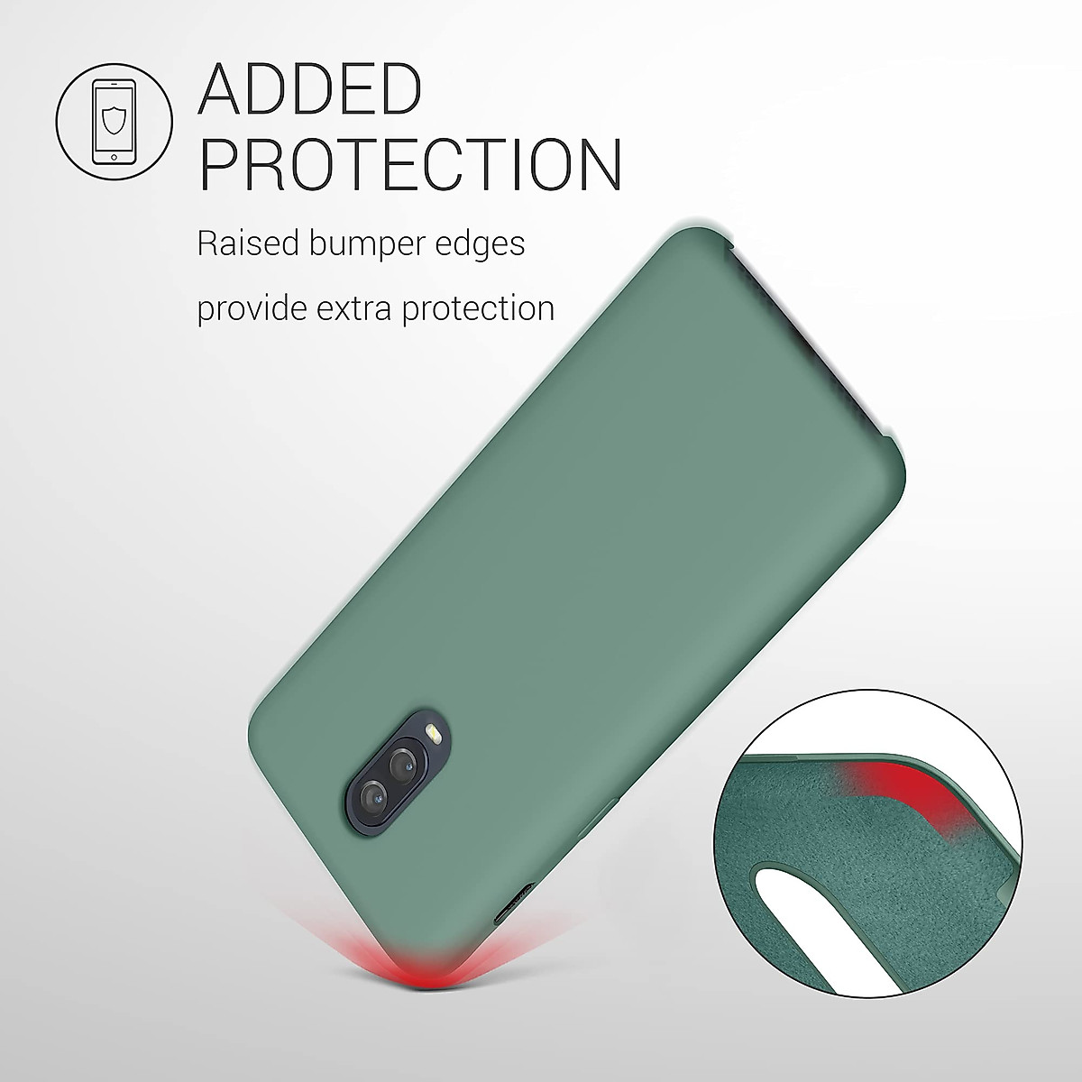 kwmobile Case Compatible with OnePlus 6T Case - TPU Silicone Phone Cover with Soft Finish - Forest Green