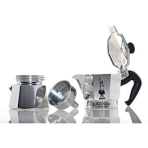 Original Bialetti 1-Espresso Cup Moka Express | Espresso Maker Machine with Extra Genuine Bialetti Replacement Filter and Three Gaskets Bundle (1-cup, 2.0 fl oz, 60 ml)