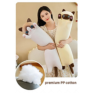 chilsoby Long Cat Plush Body Pillow, 43.3 inch Cartoon Stuffed Animals Cat Plushie, Soft Cat Plush Throw Pillow Cute Kitten Plush Doll Toy Gift for Kids Girls Girfriend