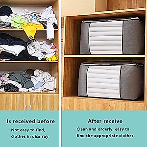MIXGYS 4Pack Large Capacity Clothes Storage Bag Organizer 90L Clothes Storage Bags for Blanket, Bedding, Comforter, Foldable Organization with Reinforced Handle & Zippers for Closet and Under-bed Storage