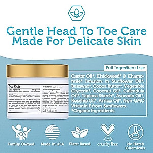 Era Organics Healing Ointment for Babies - USDA Certified Organic Natural Gentle Moisturizer for Sensitive Skin Prone To Baby Eczema, Cradle Cap (Infant Seborrheic Dermatitis), Rashes, Hives & More