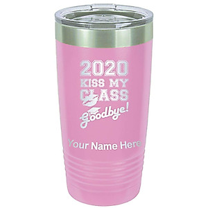 LaserGram 20oz Vacuum Insulated Tumbler Mug, Kiss My Class Goodbye 2023, 2024, 2025, 2026, 2027, Personalized Engraving Included (Light Purple)