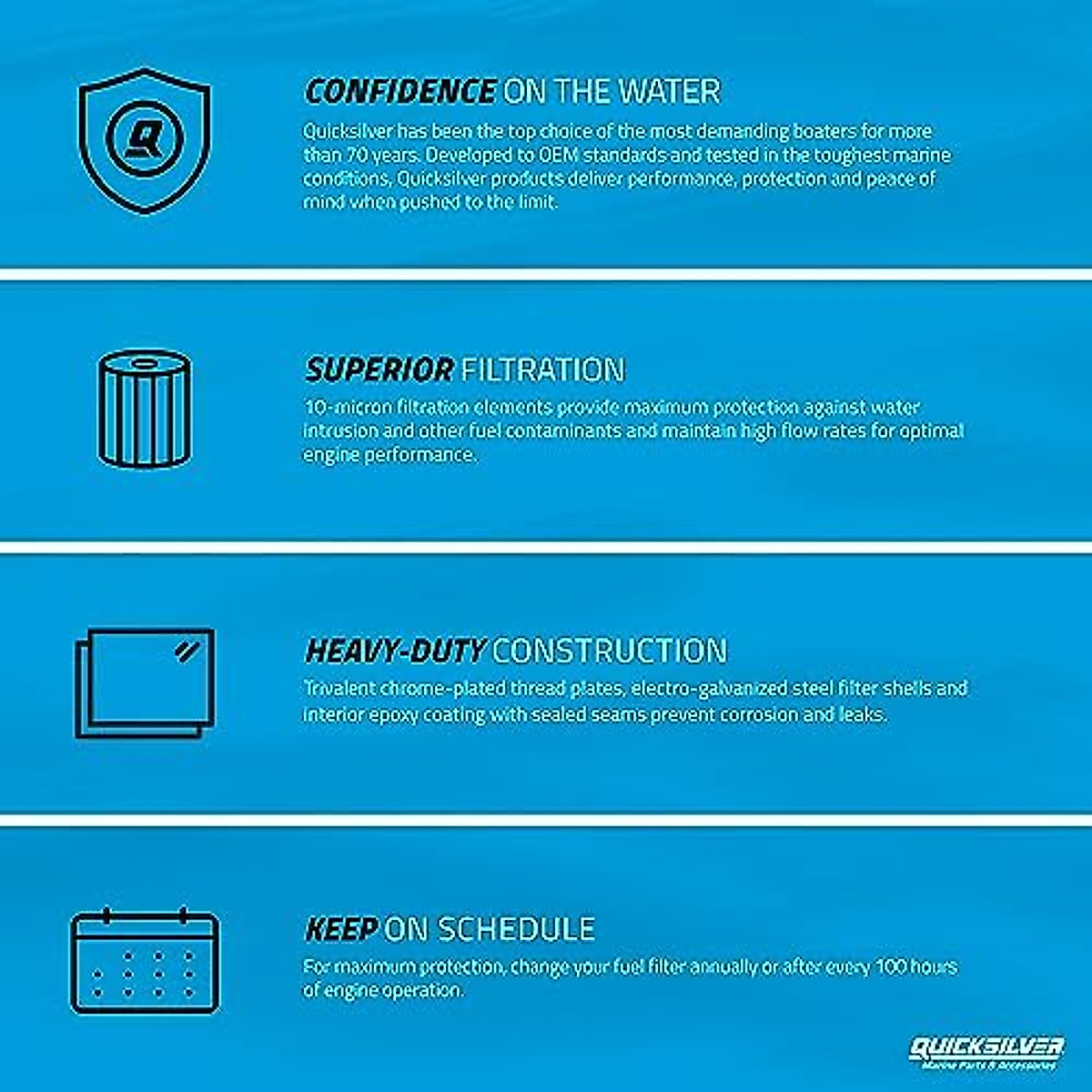 Quicksilver 8M0134466 Fuel Filter, Mercury, 9.9-30hp