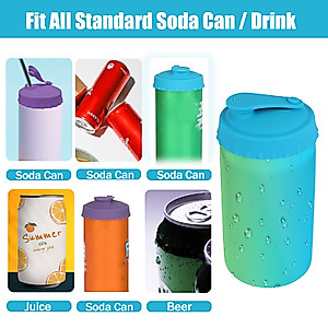 6 Pack Silicone Can Lids - Reusable Pop Can Lids for Standard Size Cans Soda, Silicone Can Tops For Soda/Beer/Juice