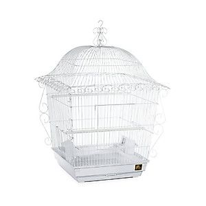 Prevue Pet Products Jumbo Scrollwork Bird Cage 220W White, 18-Inch by 18-Inch by 25-Inch