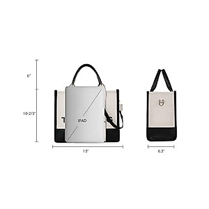 NEGBIU Tote Bag for Women, Large Leather Tote Bag, Shoulder, Crossbody or HandBag for Work, Travel (10.6X13X6.3in)