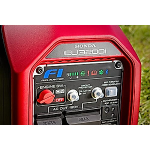 Honda EU3200i 3200 Watt 120V Portable Inverter Generator with CO-Minder - Super Quiet, Lightweight, Fuel Efficient