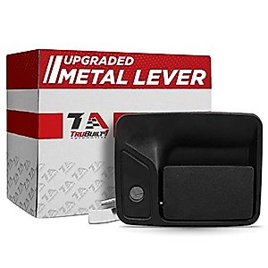 TRUBUILT1 AUTOMOTIVE Exterior Door Handle, Front Left Driver Side - Compatible with 1999-2016 Ford F-250 F-350 F-450 F-550 Super Duty - Textured Black, Metal Lever, with Keyhole - OEM 7C3Z-2522405