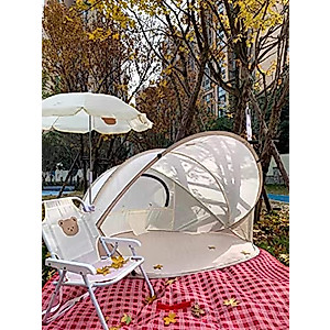 Popup Dome Play Yard Premium Outdoor and Indoor Baby Playpen Portable Lightweight Canopy and Travel Camping Bag (Off-White)
