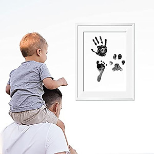 WEWESGAO Ink Pads for Baby Footprints and Pet Paw Print kit,Non-Toxic and Acid-Free Ink, Easy to Wipe and Wash Off Skin, Smudge Proof,Baby Footprint Kit,Long Lasting Keepsakes(Black)