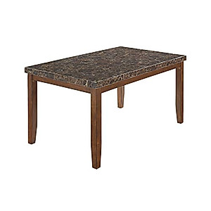Signature Design by Ashley Lacey Traditional Faux Marble Dining Table, Medium Brown
