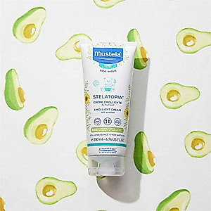 Mustela Stelatopia Eczema-Prone Skin Emollient Baby Cream - Moisturizing Body Lotion with Natural Avocado & Sunflower Oil - Fragrance-Free - 6.76 fl. oz.