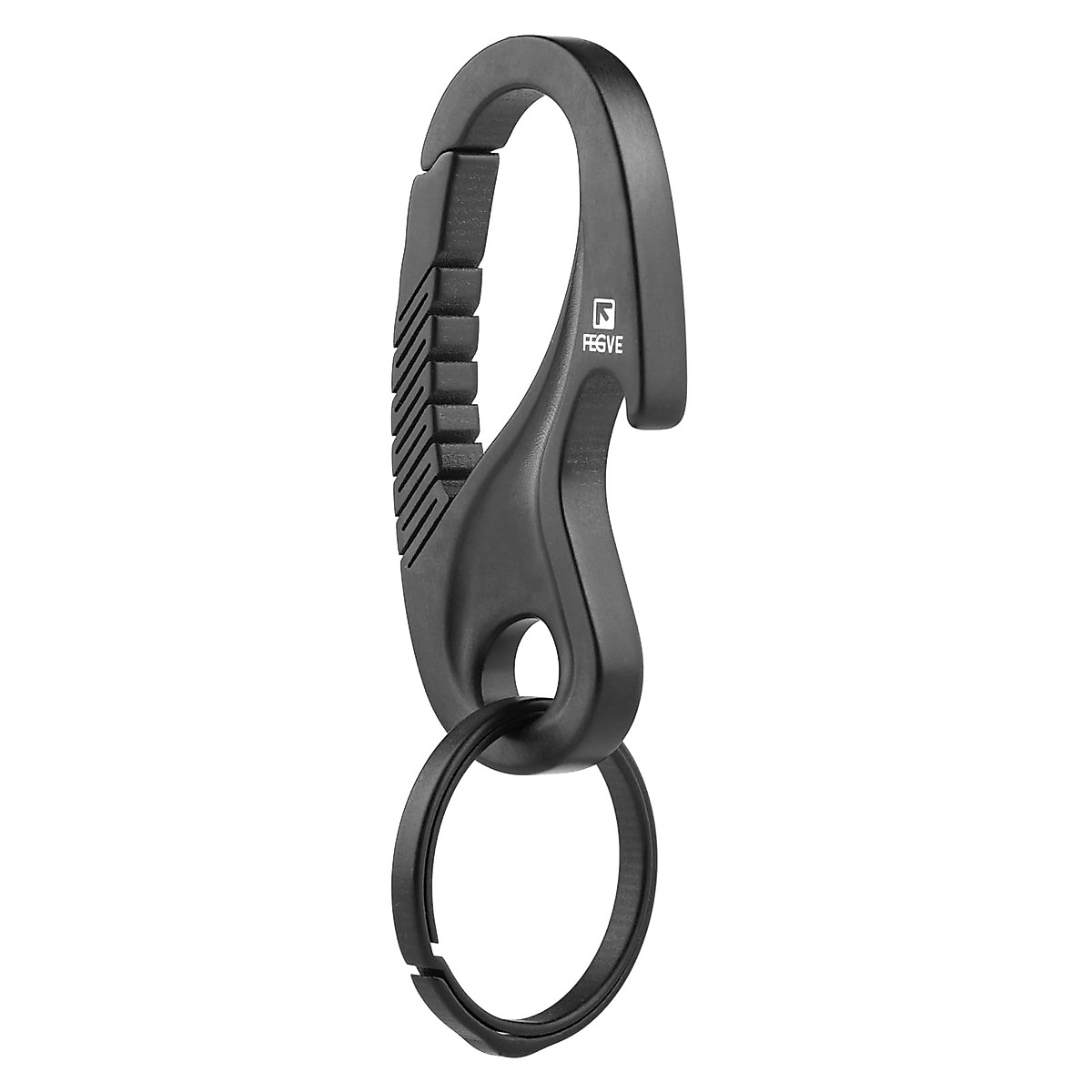 Tisur Titanium Carabiner Keychain Clip, Key Rings Quick Release Heavy Duty Bottle Opener Mens Cool Black Car Keychains, Multitool Key Chain Assecorie