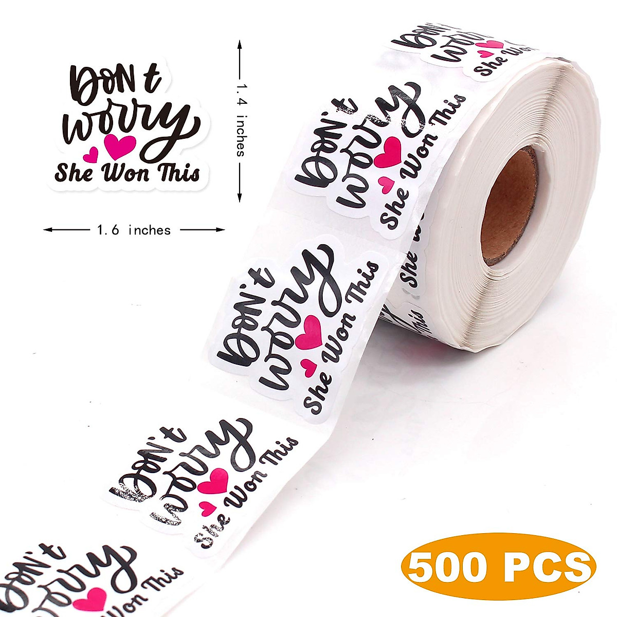 1.5 Inch Don?t Worry She Won This Stickers, Small Shop Stickers, Thank You Sticker,Small Business, Packaging Sticker, 500 PCS.
