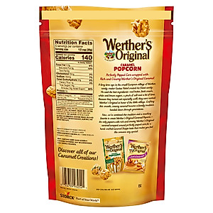 Werther's Original Caramel Popcorn 5.29 oz Bag (Pack of 2) - Made With Fresh Popcorn, Real Butter, and Fresh Cream - Original Flavor
