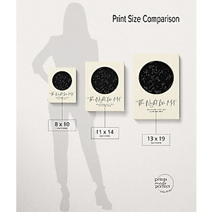 Personalized Star Map With Specific Dates & Place - Custom Constellation Map Print, Unframed- Special Occasion Star Chart Wall Art- Great Anniversary, Engagement, Wedding Romantic Gift (Cream)