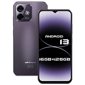 Ulefone Note 16 Pro Unlocked Cell Phone 16GB+128GB, 8-Core, 6.52" Display Smartphone Unlocked, Android 13, 50MP AI Camera Mobile Phone, 4400 mAh, Dual 4G LTE, Fingerprint Unlock, U.S. Version, Purple
