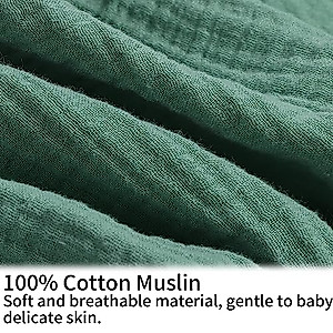 Muslin Nursing Pillow Cover Soft 100% Cotton Feeding Pillow Slipcover Fits Standard Infant Nursing Pillow or Positioner for Boy and Girl, Green