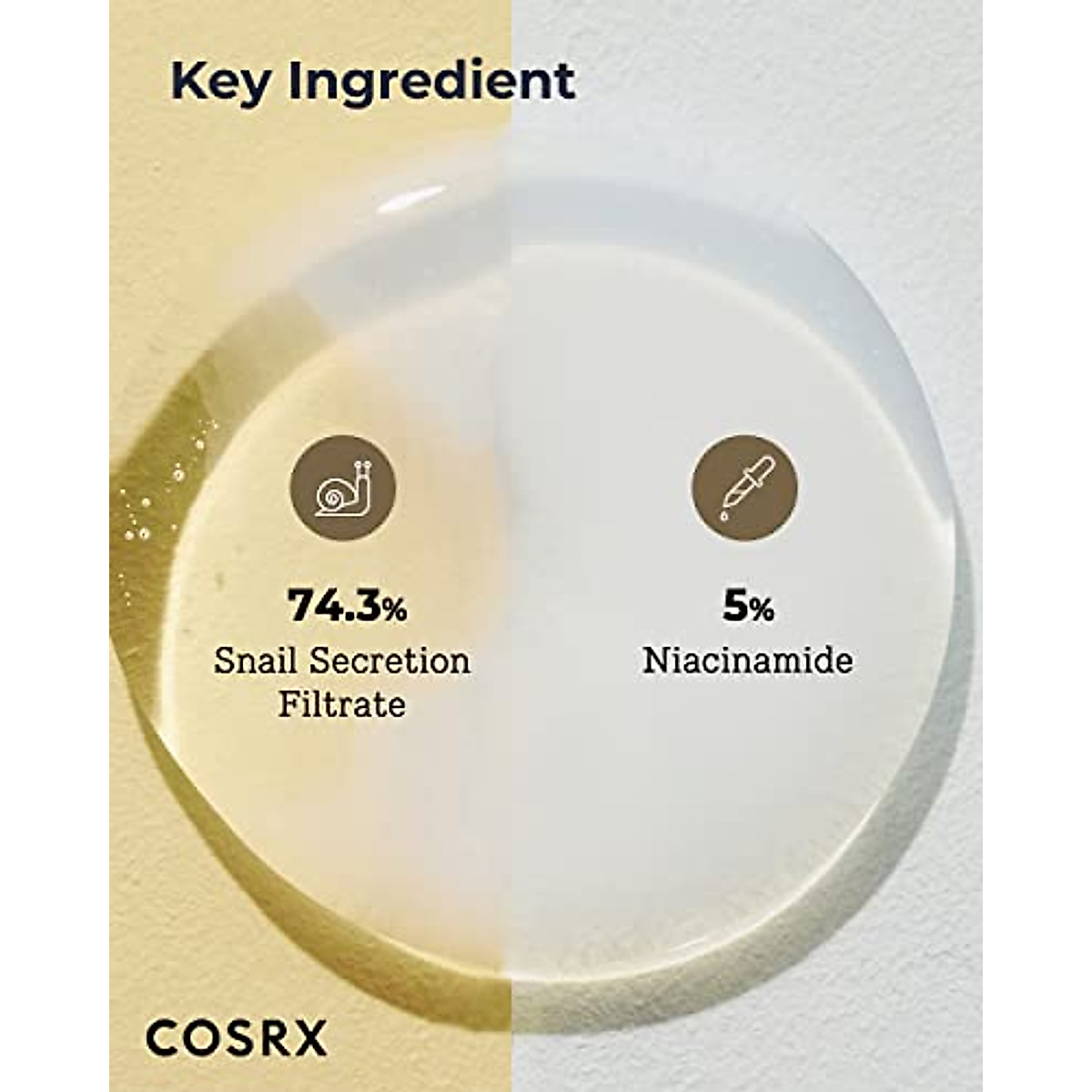 COSRX Niacinamide 5% + Snail Mucin 74% Dual Essence, Dark Spot & Anti aging Face Serum, Hydrating, Brightening, 2.70 fl.oz / 80ml