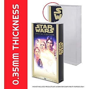 EVORETRO VHS Cassette Tape Plastic Protective Case - [25 Pack] - Clear Archival Grade Material, Display Your Favorite Retro Movies Collection Like Star Wars, Disney Classics, Jurassic Park and More
