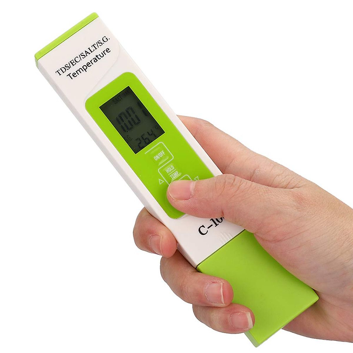 Water Quality Test Pen, C 100 5 in 1 Salinity EC Seawater Tester Multifunction Water Quality Tester with Backlight