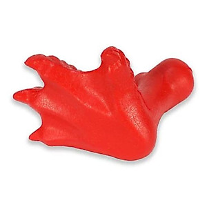 Dog Toy Topia Dog Toys ∣ Dog Toys for Aggressive Chewers ∣ Soft Rubber Dog Toys ∣ Soft Texture Foot Dog Toys for Large Dogs & Squeak Chicken Foot Toys, Red, Pack 1
