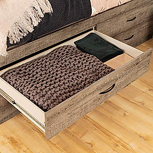 South Shore Step One Captain Bed with 4 Drawers-Full-Weathered Oak