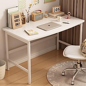 XUEGW Small Computer Desk Simple Style Office Desk Study Work Table for Home Bedroom Writing Desk, White